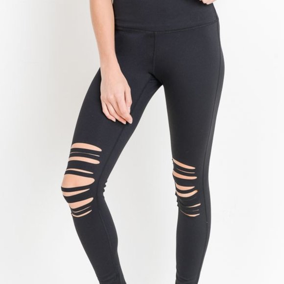 Pants & Jumpsuits | Sale Highwaist Shredded Knee Leggings | Poshmark